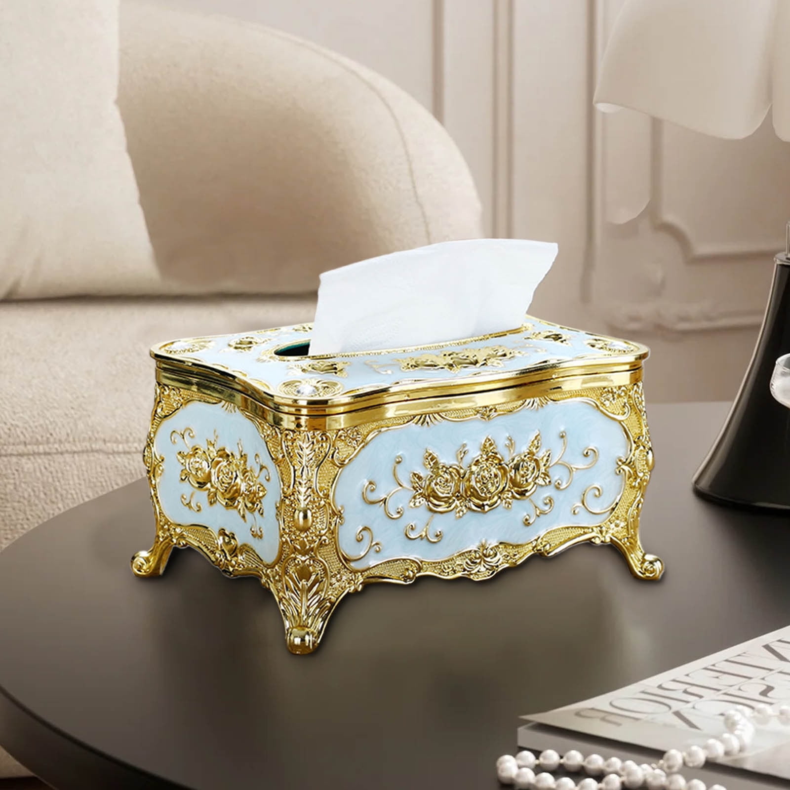 JLFNYA Tissue Box Cover, Tissue Box Cover Rectangle, Kleenex Box Cover ...