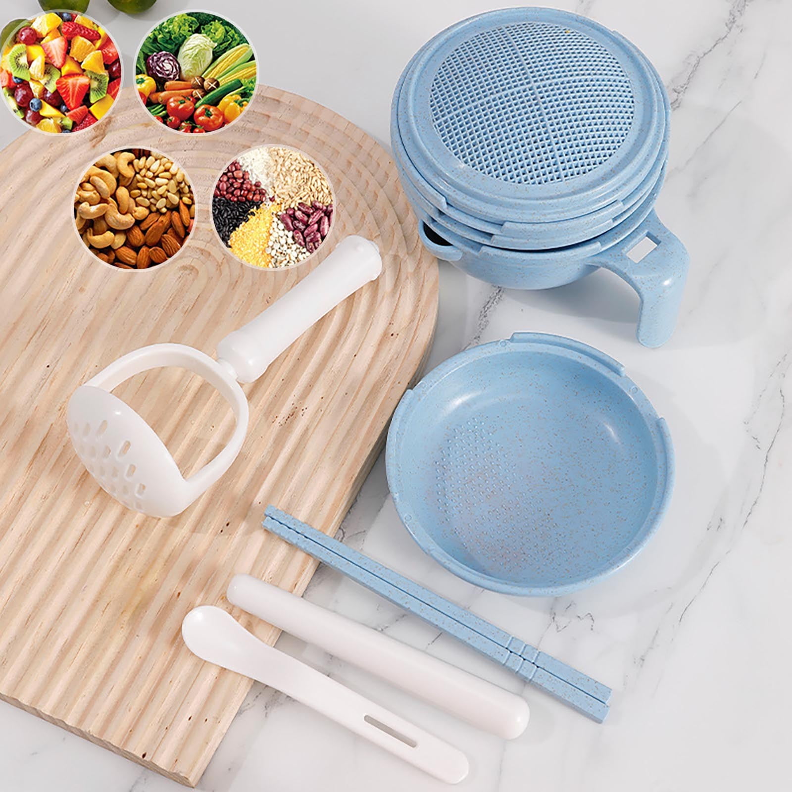 JLFNYA Versatile Baby Food Maker Set,Baby Food Grinder,10 in 1 Baby ...