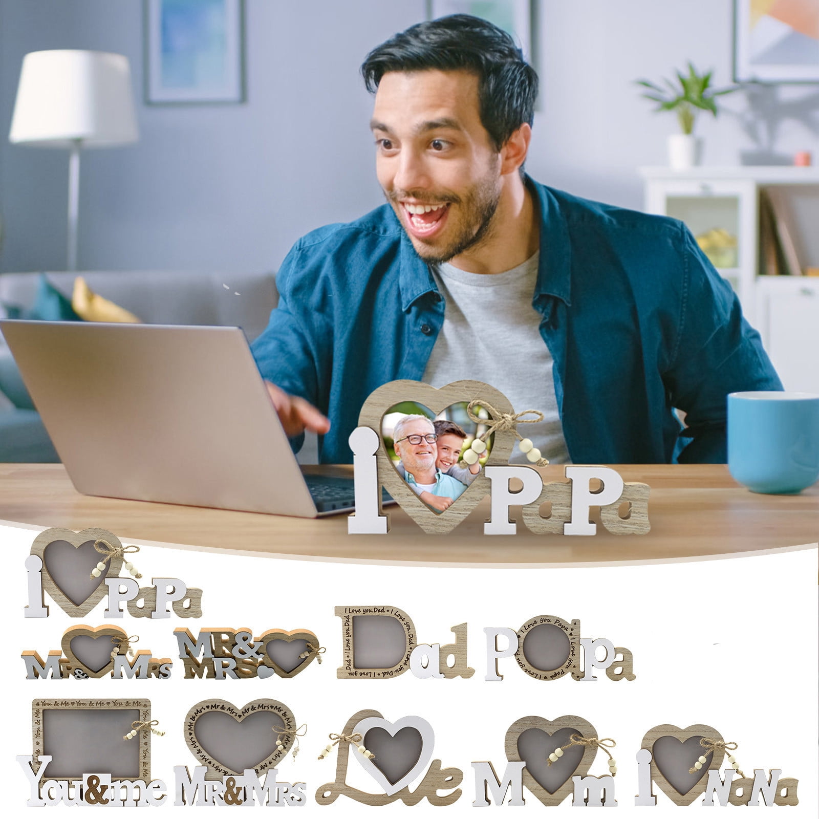 JLFNYA Wedding Picture Frame,1 Year Anniversary Alphabet Love Picture ...