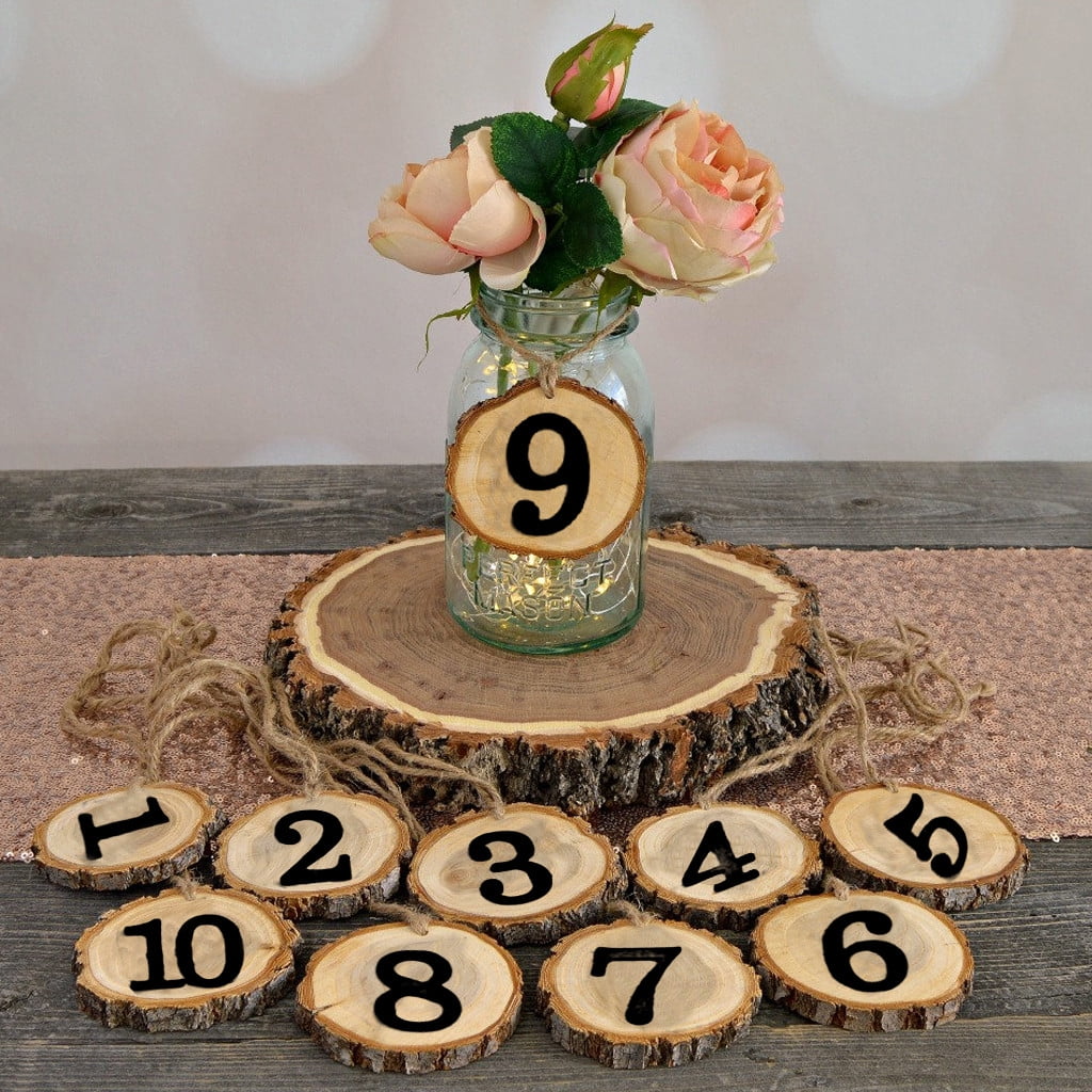 JLFNYA Wooden Table Numbers,10Pcs 1-10 Wedding Table Numbers Hanging ...