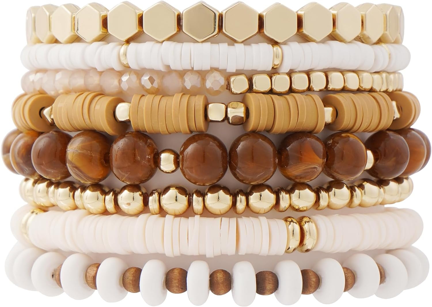 JLLJFSurfer Heishi Clay Bead Bracelets for Women Bohemian Stackable ...
