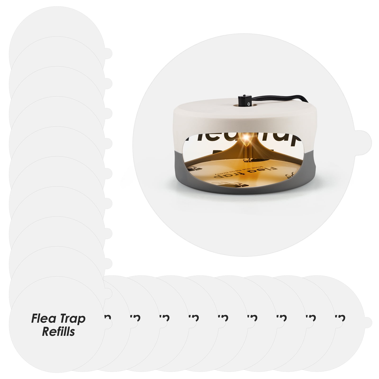 JLLOM 20 Pack Flea Trap Refill Discs 7.1 Inches Sticky Pad Refills ...