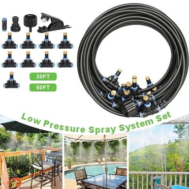 26 ft Mister Hose, Water Mister Nozzles, Outdoor Cooling Misting System ...