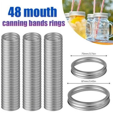 TSV 24pcs Mason Jar Metal Rings, 70mm Regular Mouth, Rustproof Tinplate ...