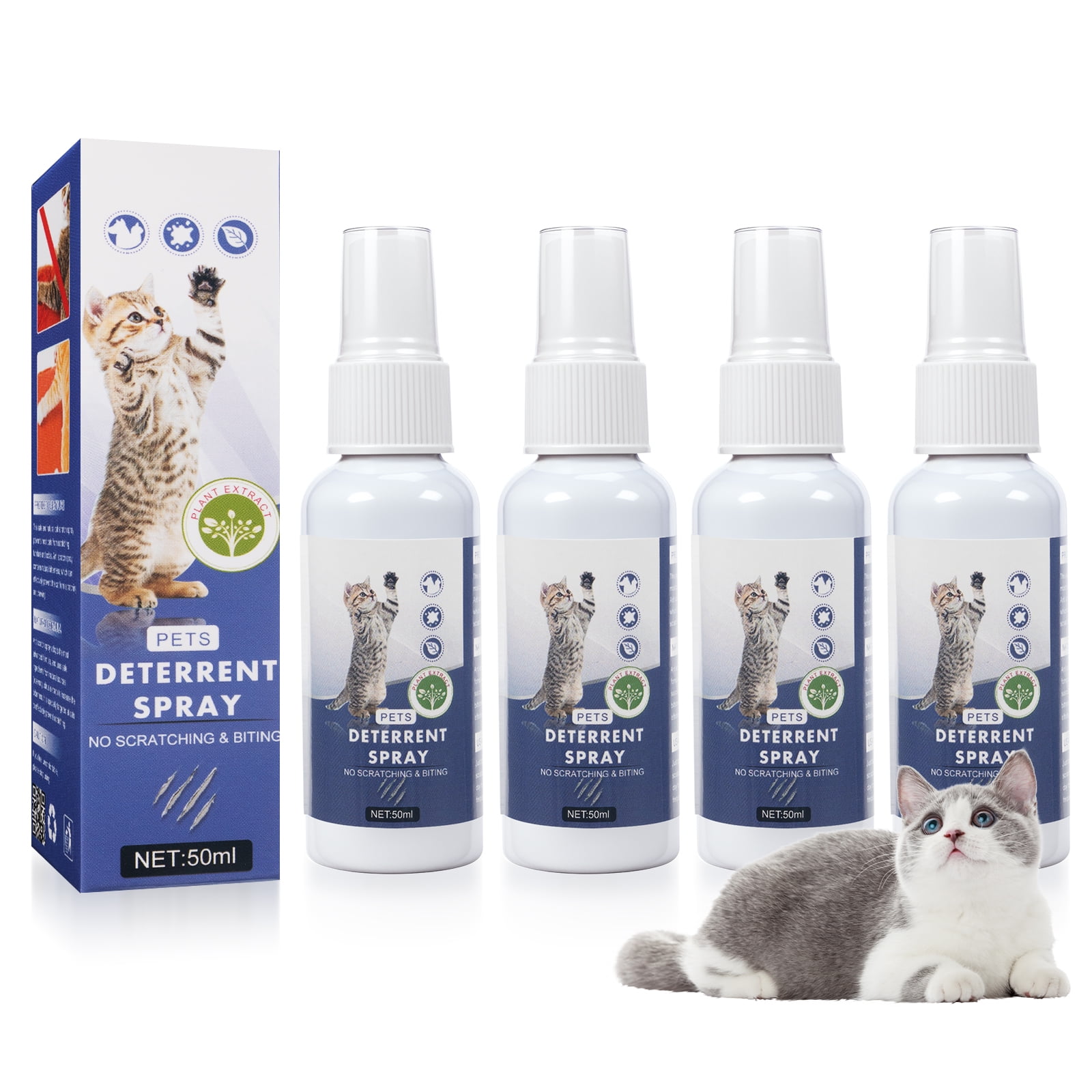 JLLOM Bitter Cat Deterrent Spray, Cat Repellent Spray 4 Pack Bitter Cat ...