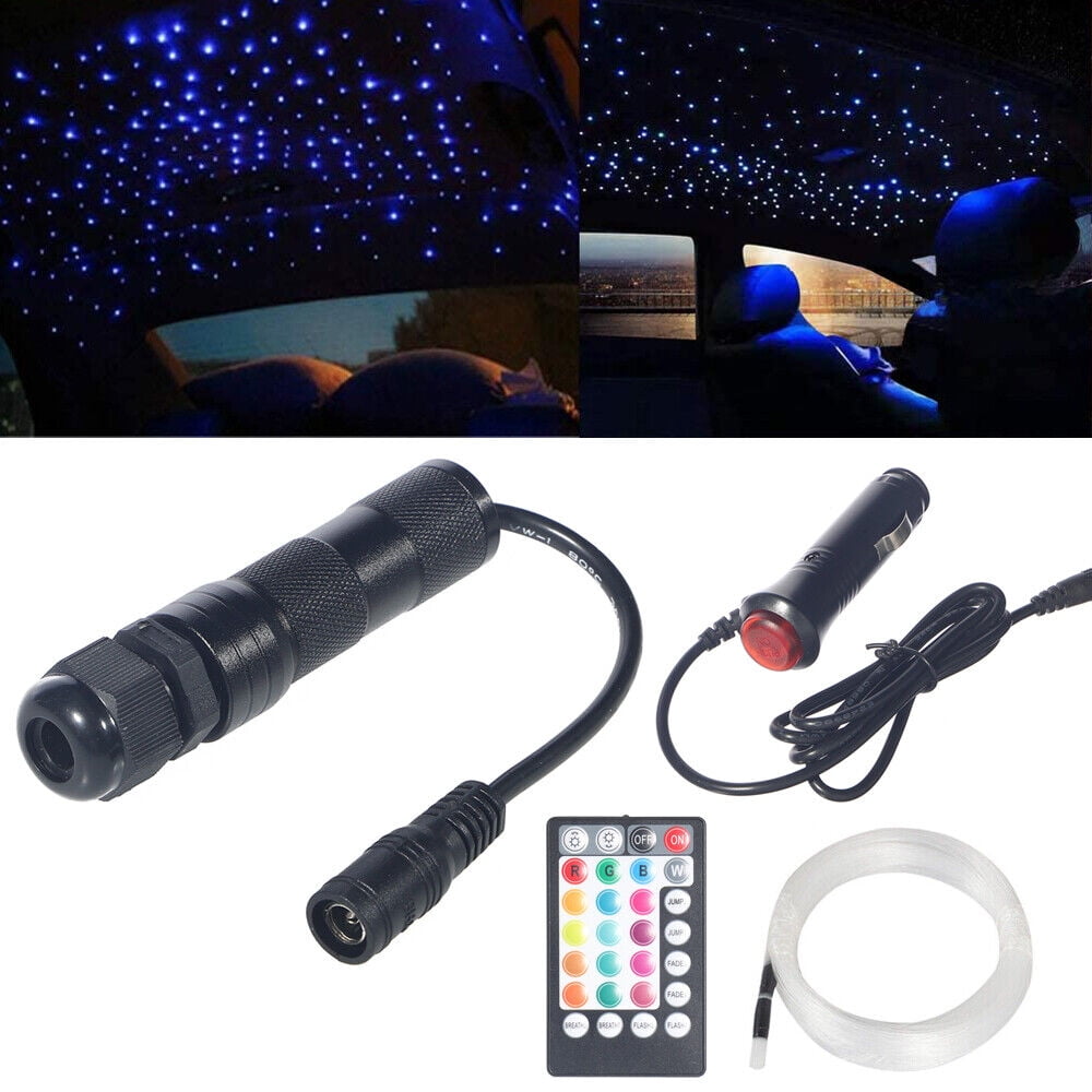 JahyElec Car Roof Star Light Kit - 60pcs RGB LED Fiber Optic with 28key ...