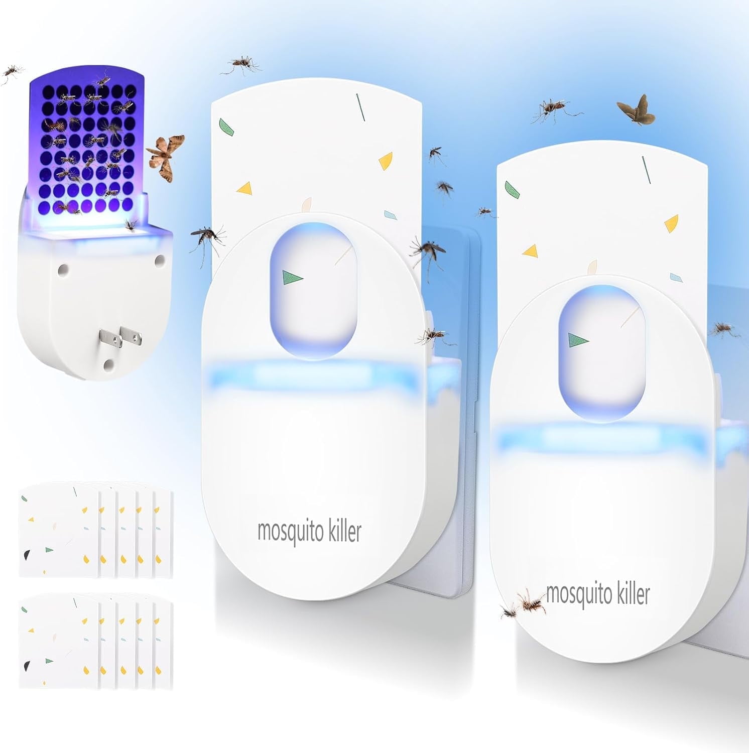 JLLOM Electric Flying Insect Trap Plug-in Indoor Bug Catcher, 2 Pack, 10 Sticky Boards - Walmart.com