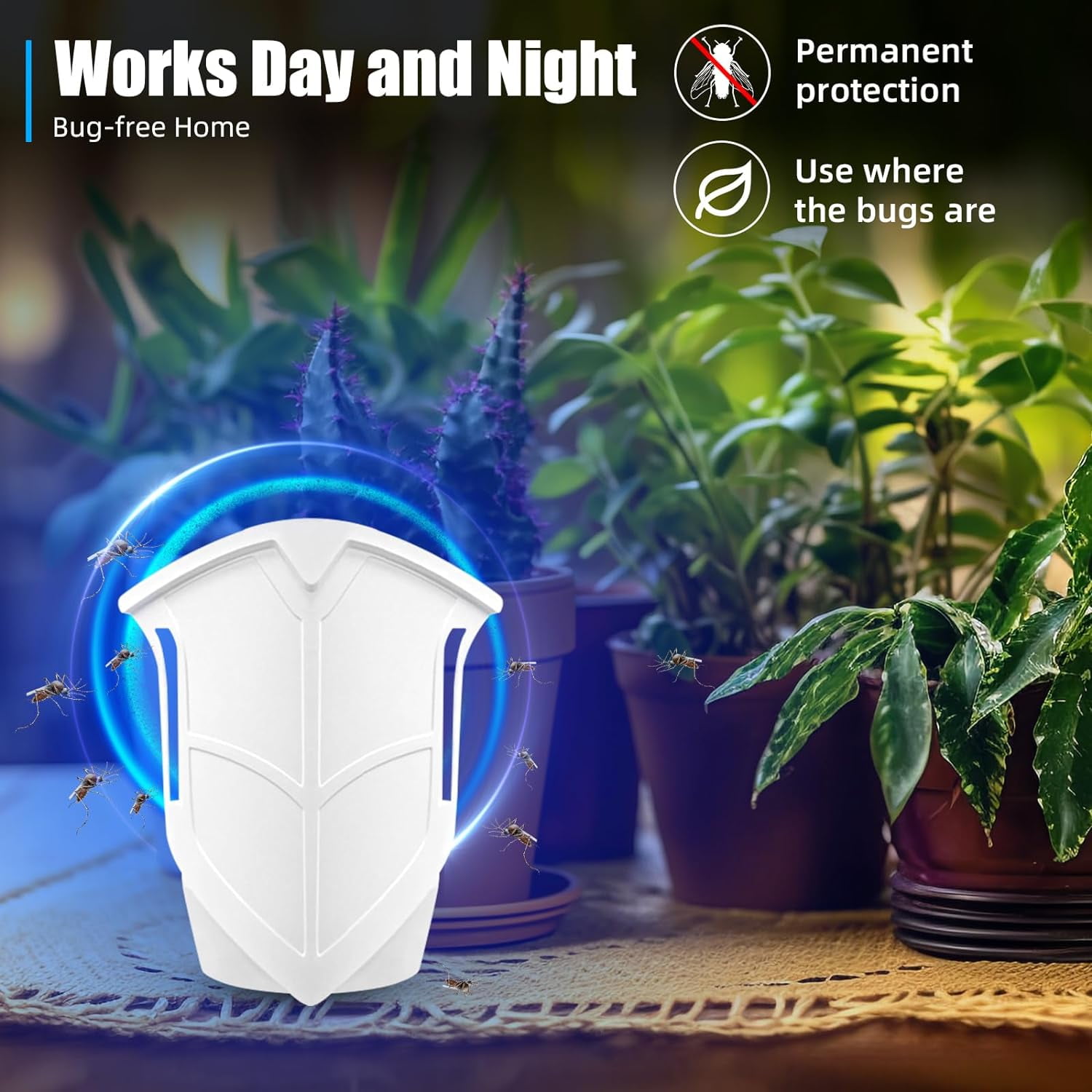 JLLOM Fly Trap, 2-in-1 Rechargeable Flying Insect Trap, Attracts and ...