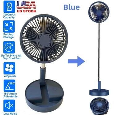 JLLOM Powerful Electric Rotating Stand Fan, Portable, USB Rechargeable ...