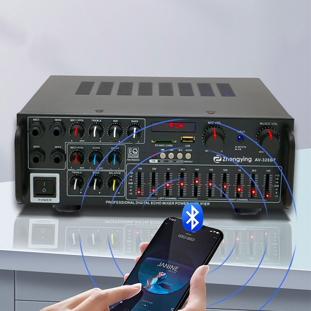 JLLOM Thunderous 5000W Wireless Amplifier - Dual Channel Bluetooth ...