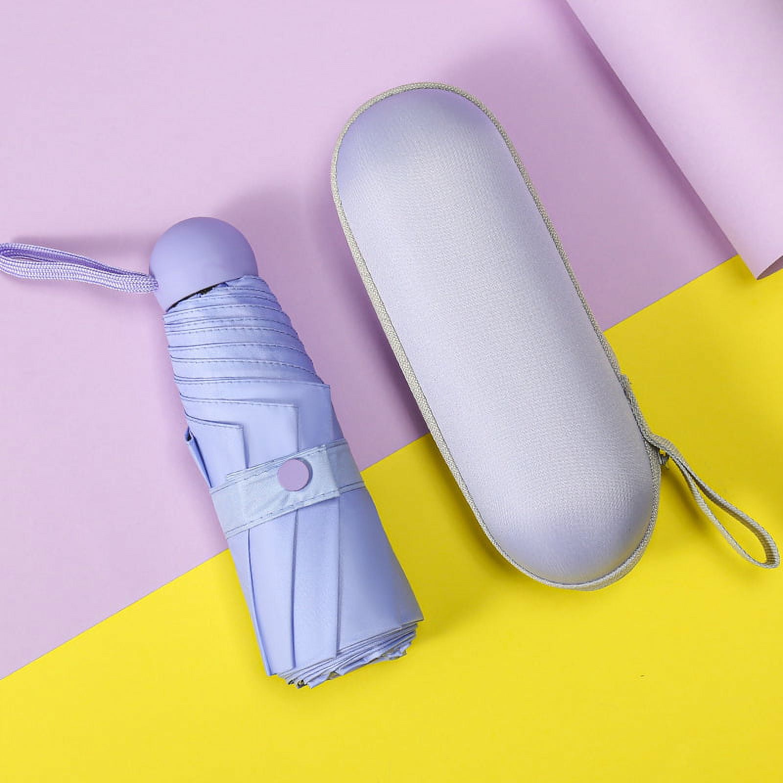 JLMMEN 6 Bone Folding Umbrellas, Black Glue Sunscreen, Sun Umbrella ...