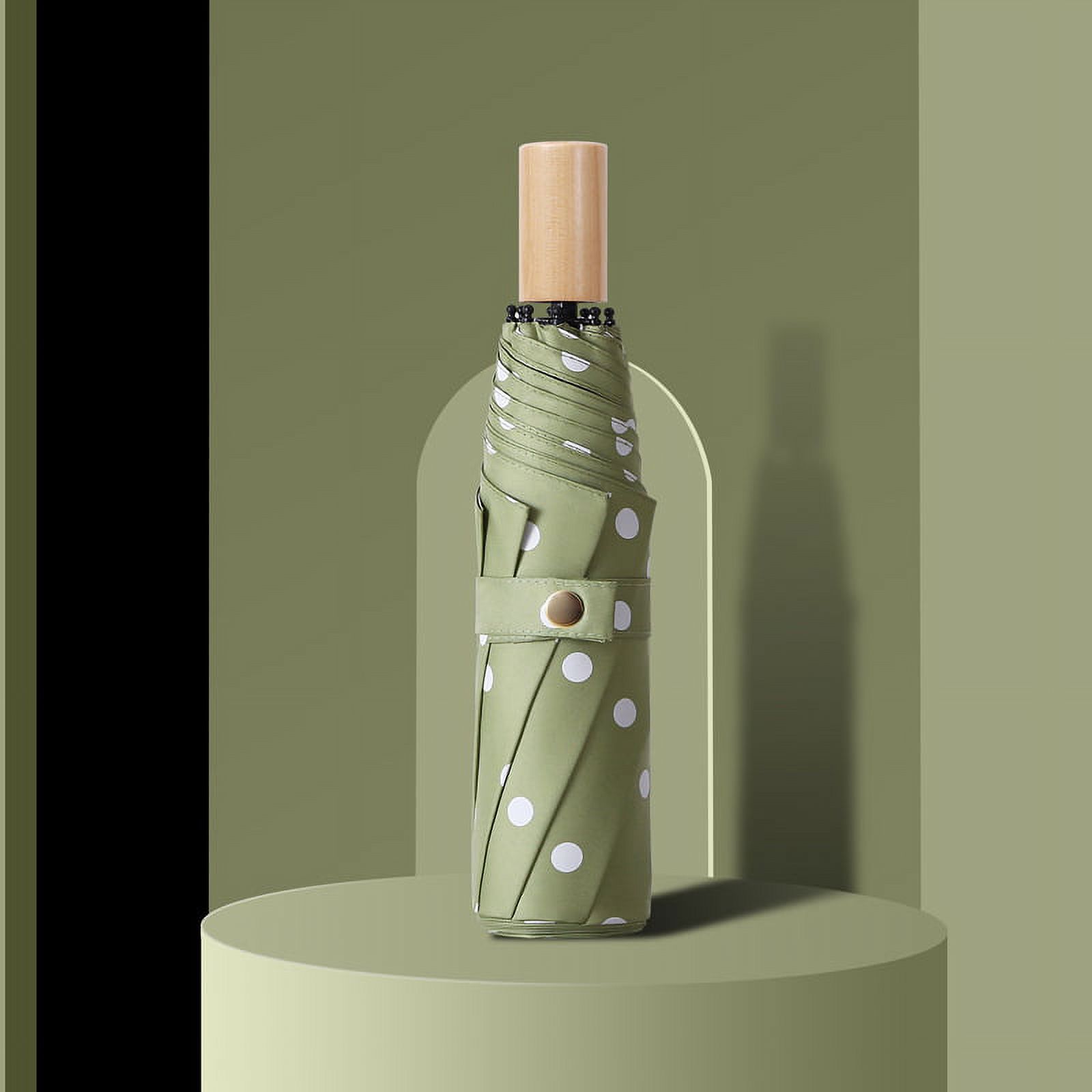 JLMMEN Black Rubber Polka Dot Sunscreen Umbrella Forest Series Clear ...