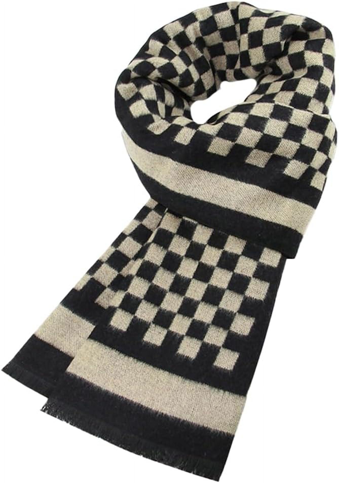 JLMMEN Classic Plaid Scarf for Men Warm Cashmere Feel Soft Long Scarves ...