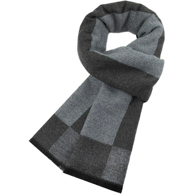 JLMMEN Classic Plaid Scarf for Men Warm Cashmere Feel Soft Long Scarves ...