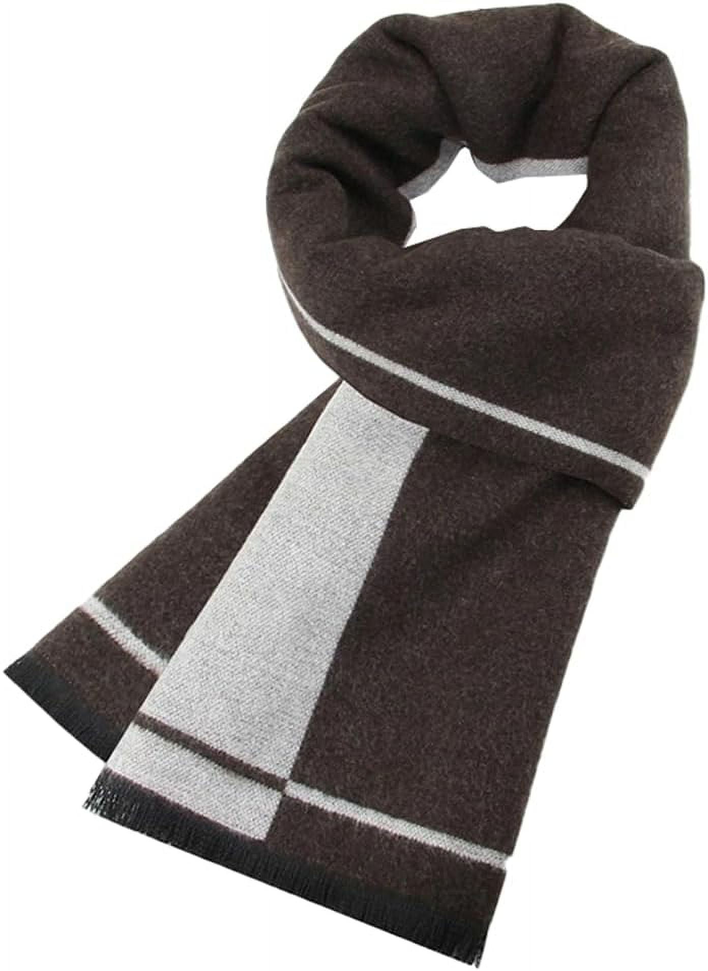 JLMMEN Classic Plaid Scarf for Men Warm Cashmere Feel Soft Long Scarves ...