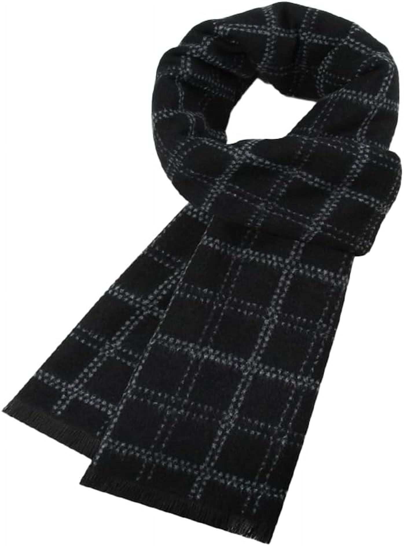 JLMMEN Classic Plaid Scarf for Men Warm Cashmere Feel Soft Long Scarves ...