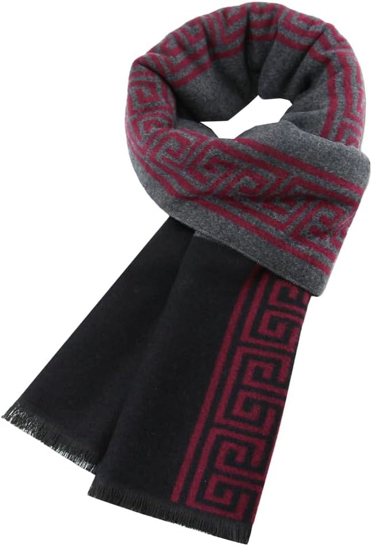 JLMMEN Classic Plaid Scarf for Men Warm Cashmere Feel Soft Long Scarves ...