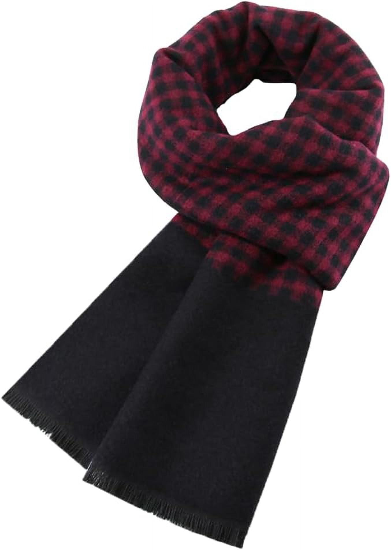 JLMMEN Classic Plaid Scarf for Men Warm Cashmere Feel Soft Long Scarves ...