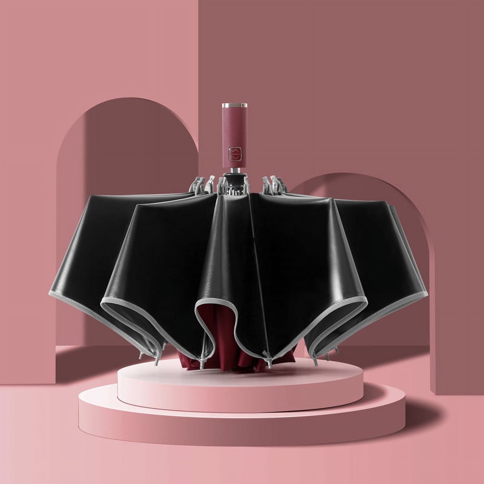 JLMMEN Creative 10 Bone Black Adhesive Automatic Car Reverse Umbrella ...