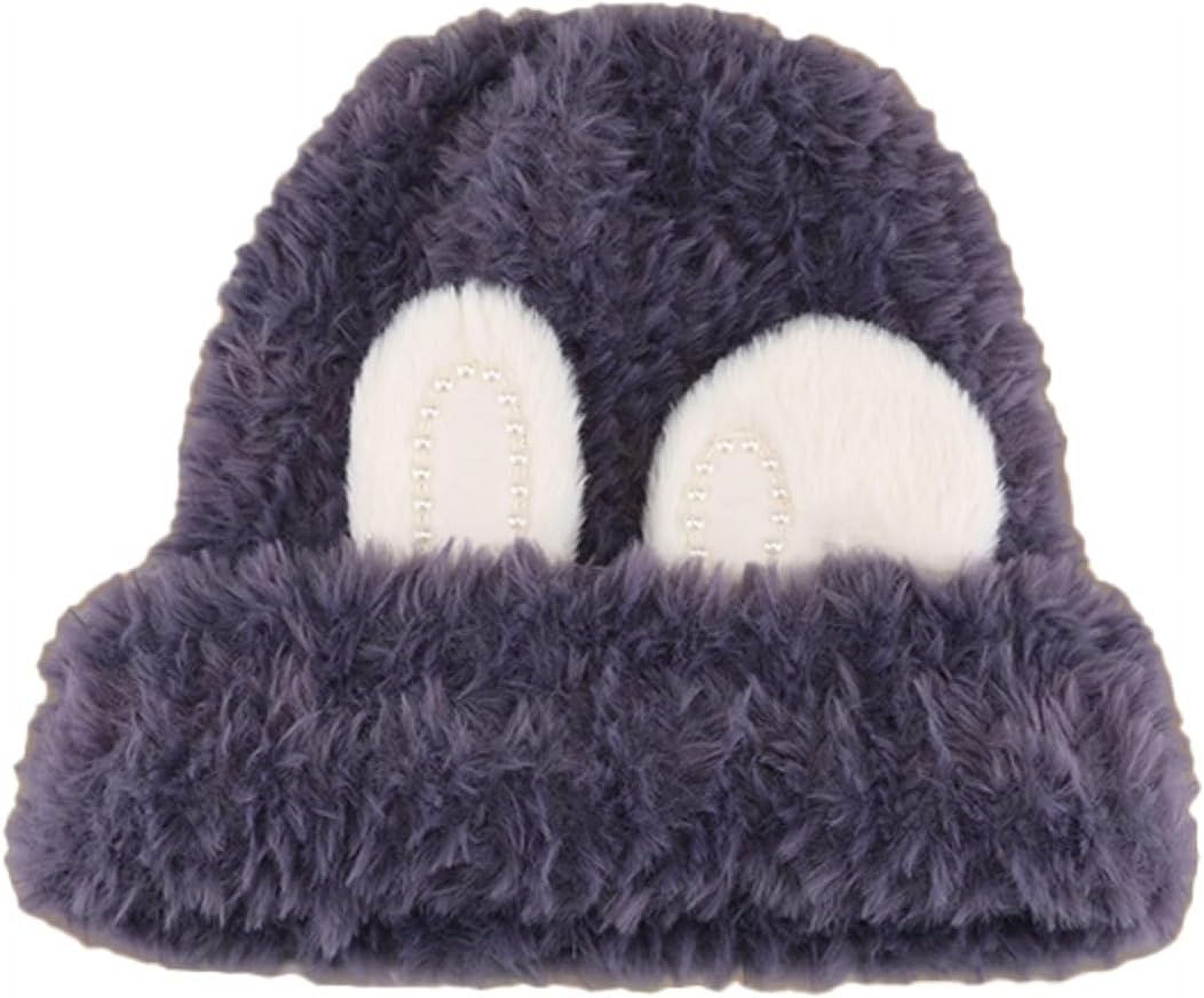 JLMMEN Cute Winter Knitted Bunny Ears Hat Y2k Kawaii Pink Rabbit Ears ...