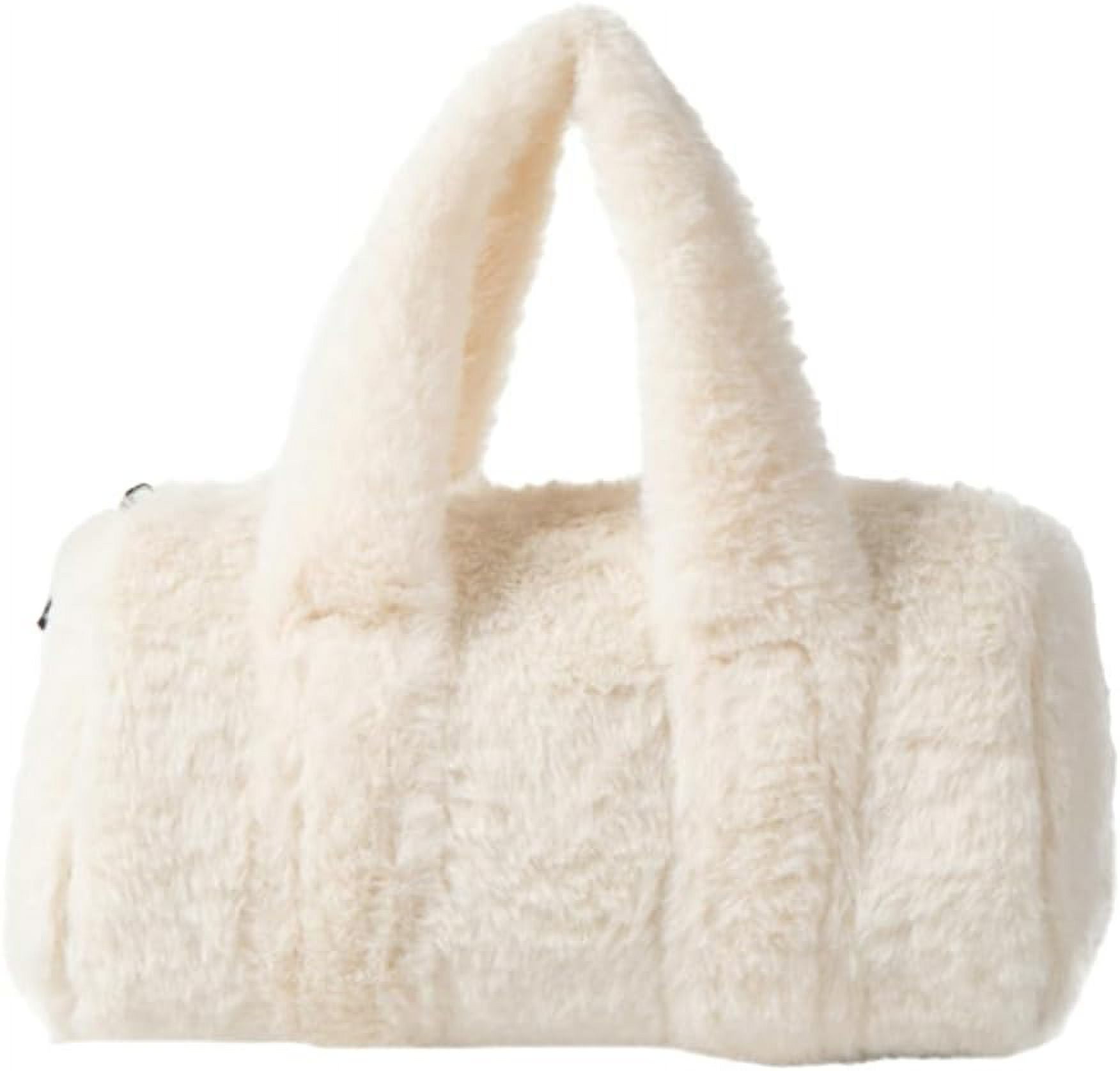 Jlmmen Fluffy Tote Bag For Women Soft Faux Fur Purse Cute Furry Tote