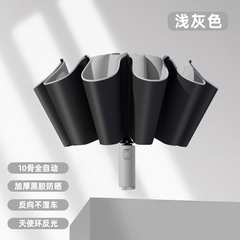 JLMMEN Fully Automatic 10 Bone Reverse Umbrella Reflective Strip ...