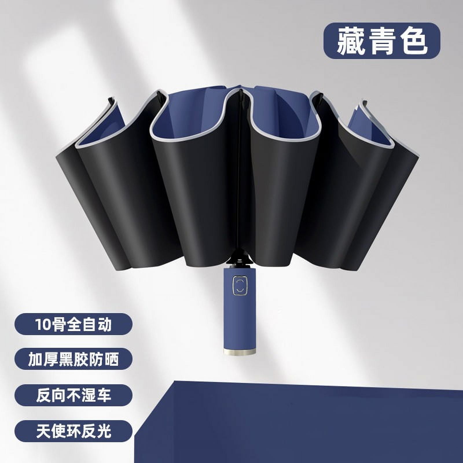 JLMMEN Fully Automatic 10 Bone Reverse Umbrella Reflective Strip ...