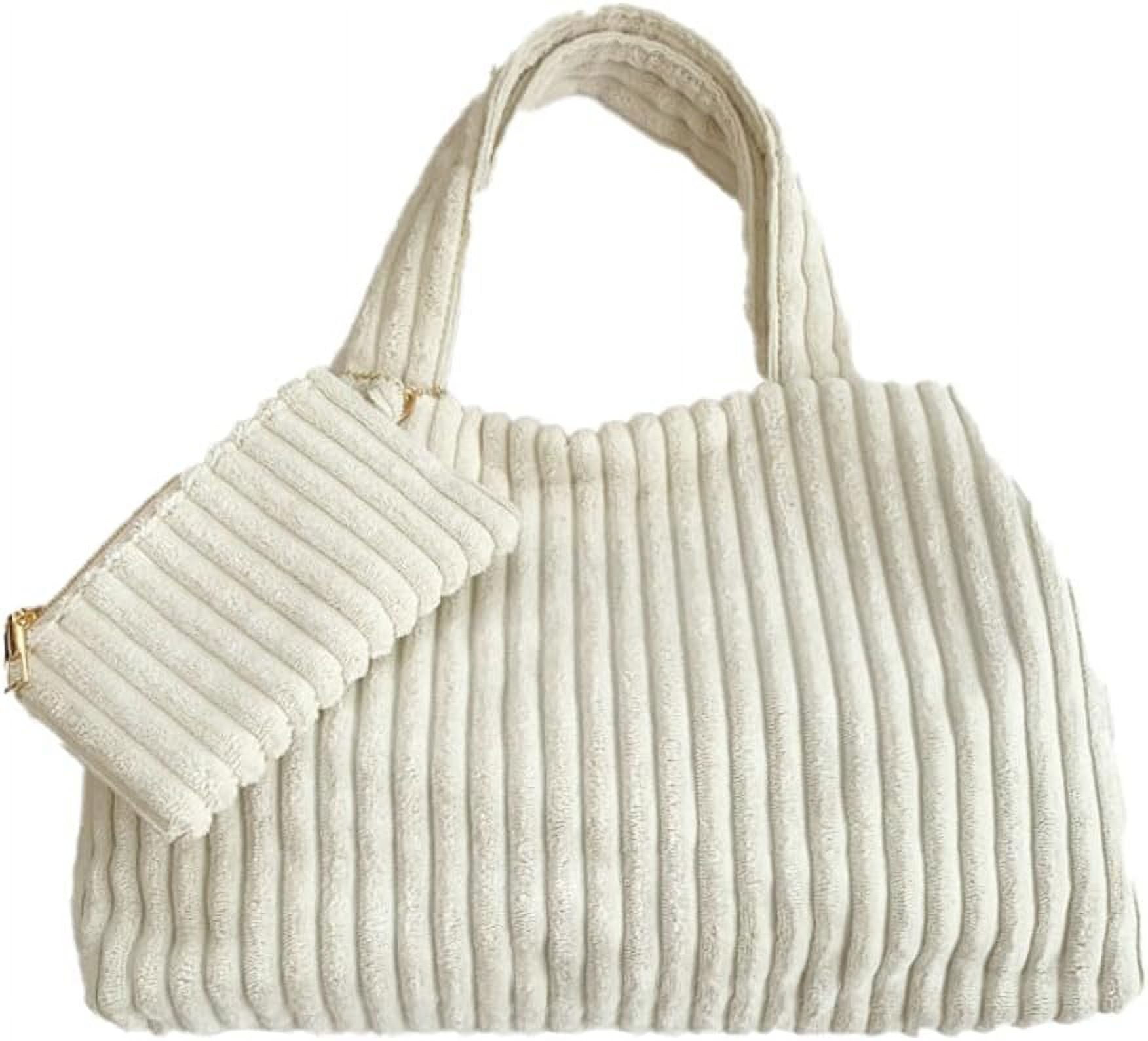 JLMMEN Plush Tote Bag for Women Top Handle Shoulder Bag Work Purse ...