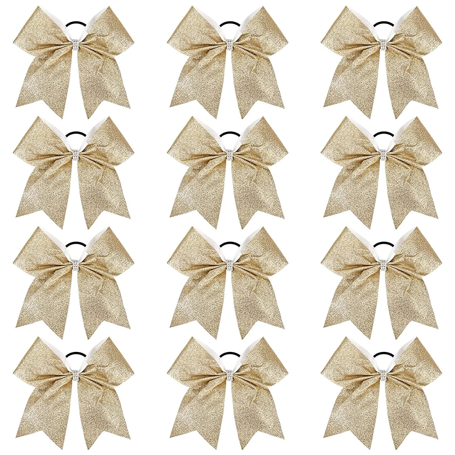 Silver Sequin Cheer Bows