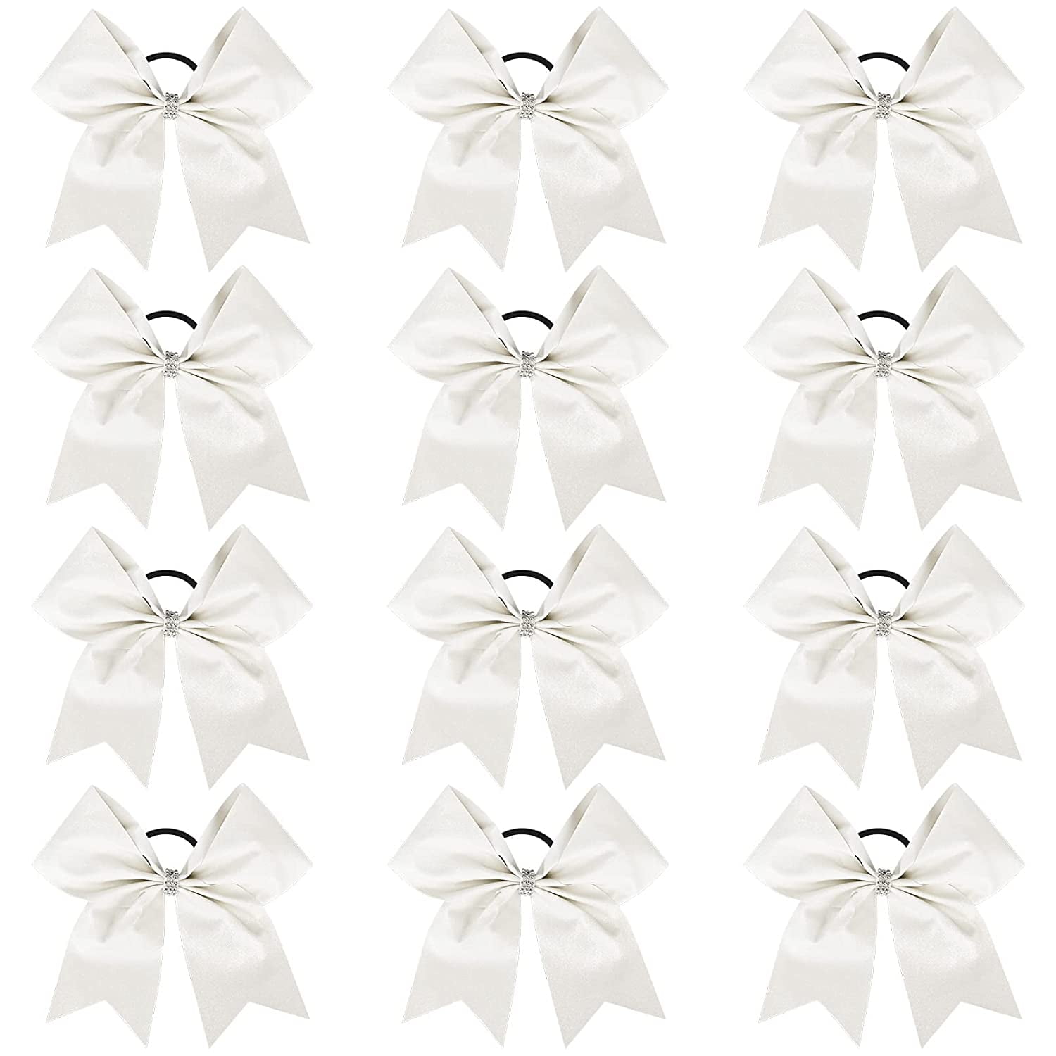 White Cheer Bows With Words