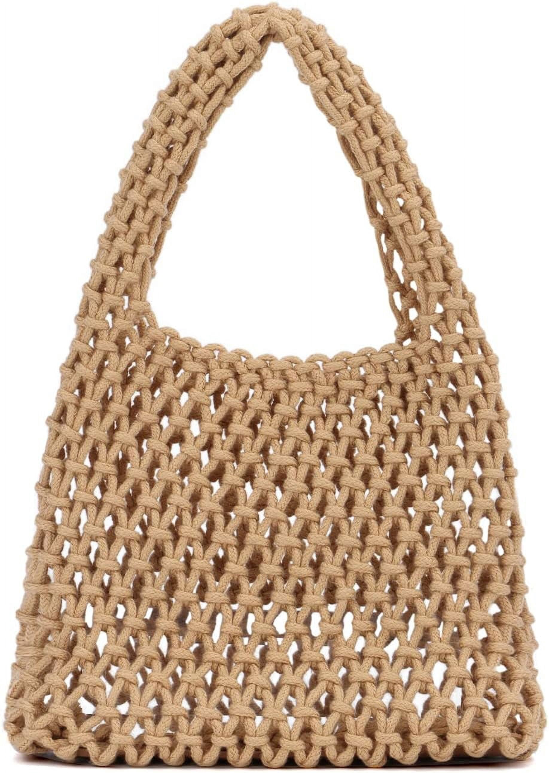 JLMMEN Small Crochet Tote Bag for Women Summer Mesh Woven Handbags ...