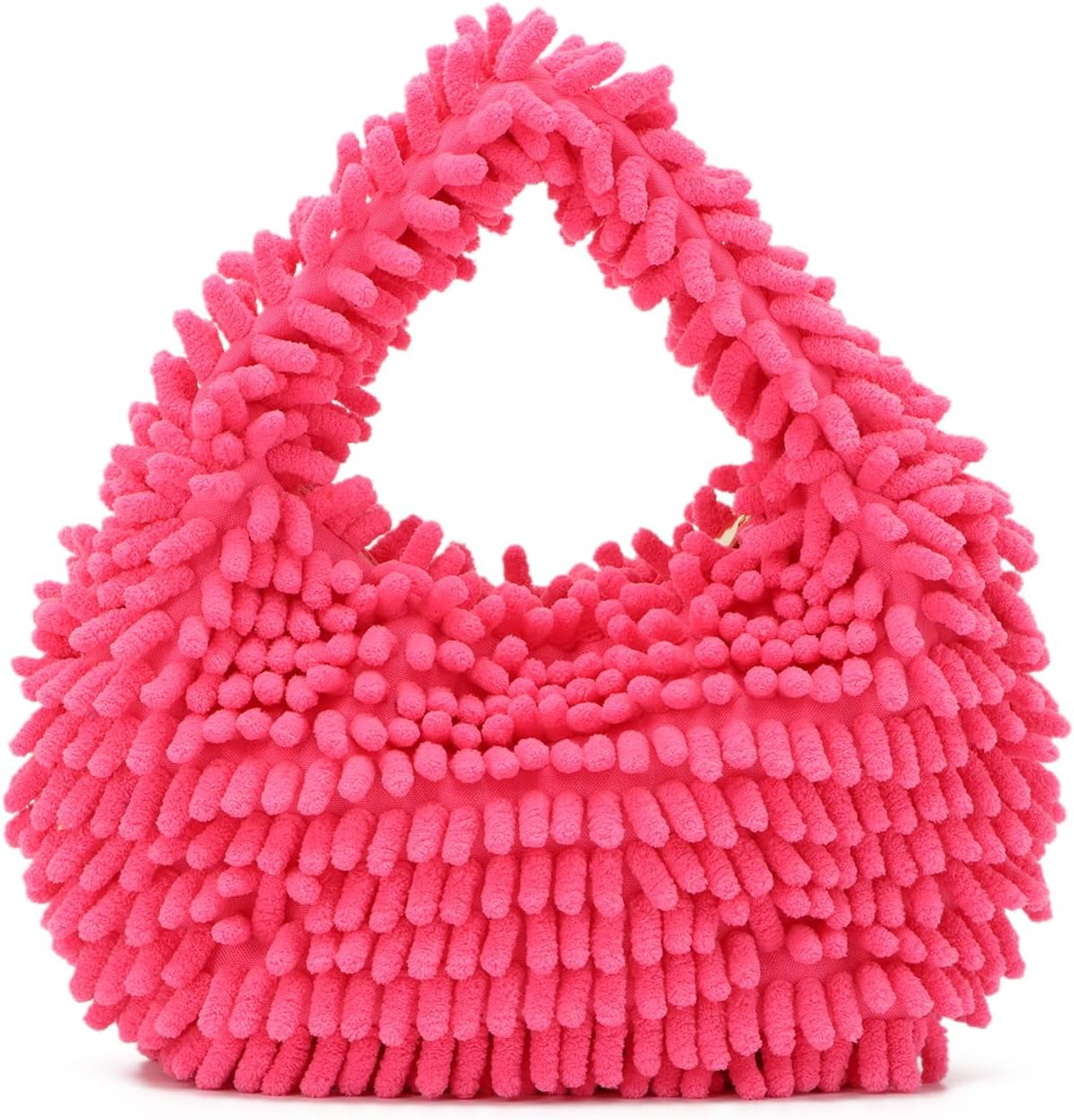 JLMMEN Small Cute Fluffy Purse Furry Tote Bag Plush Handbag Aesthetic ...