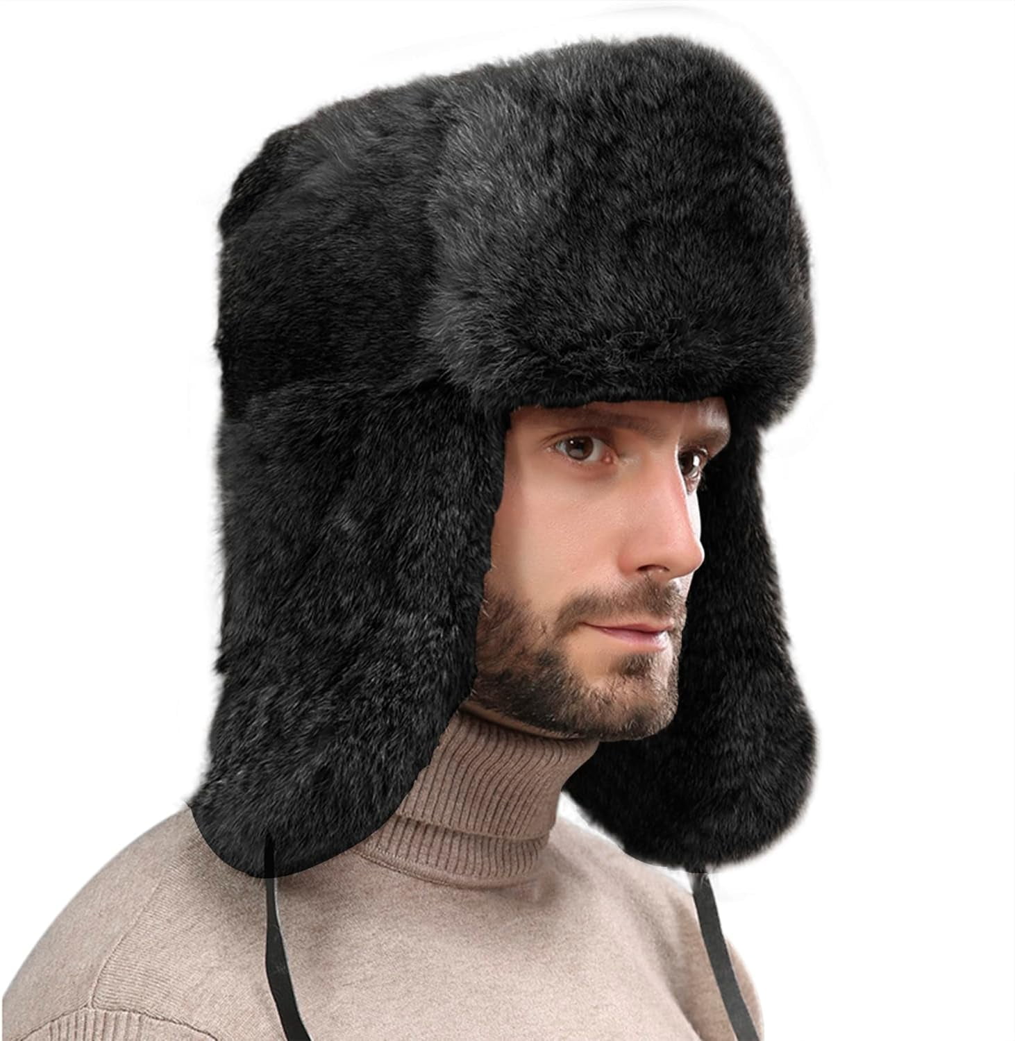 Jlmmen Winter Trapper Hat For Men Faux Fur Russian Ushanka Trooper Hats