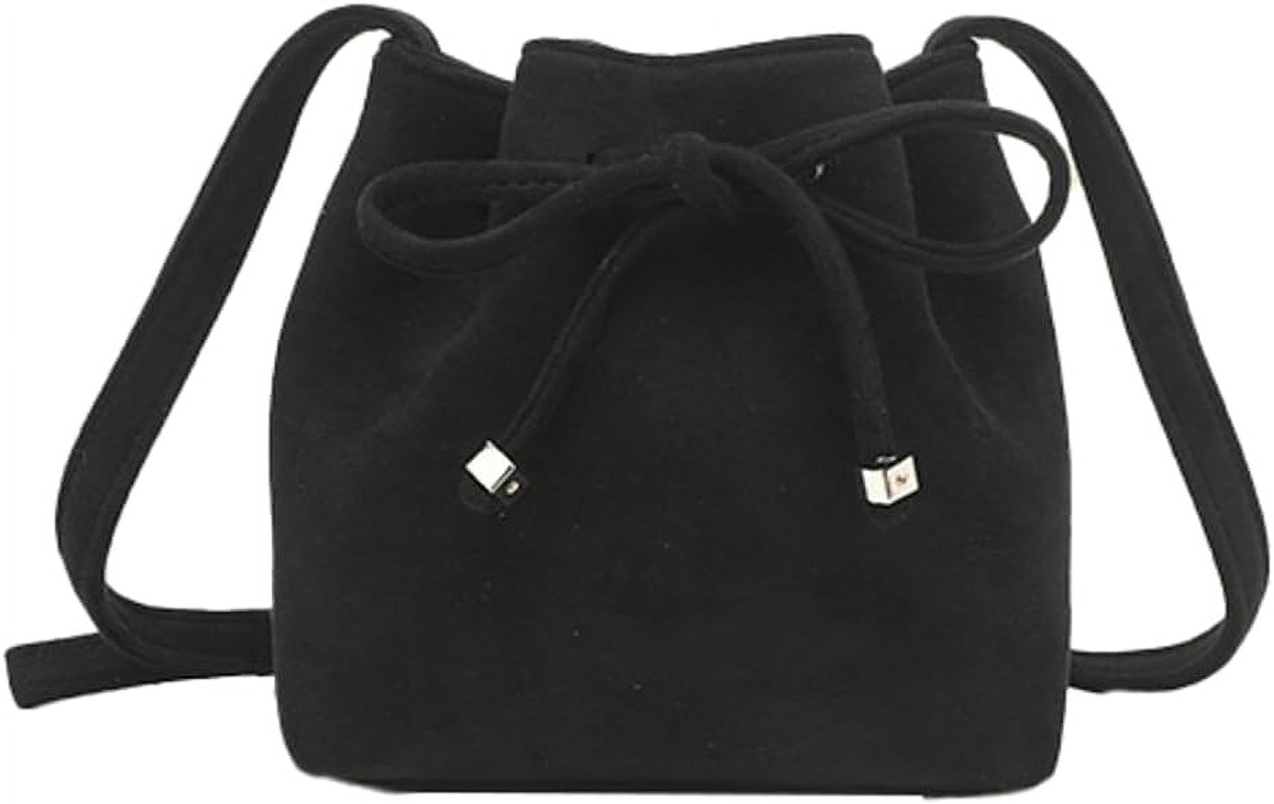 JLMMEN Women Bucket Bag Soft Small Drawstring Shoulder Bag Retro ...