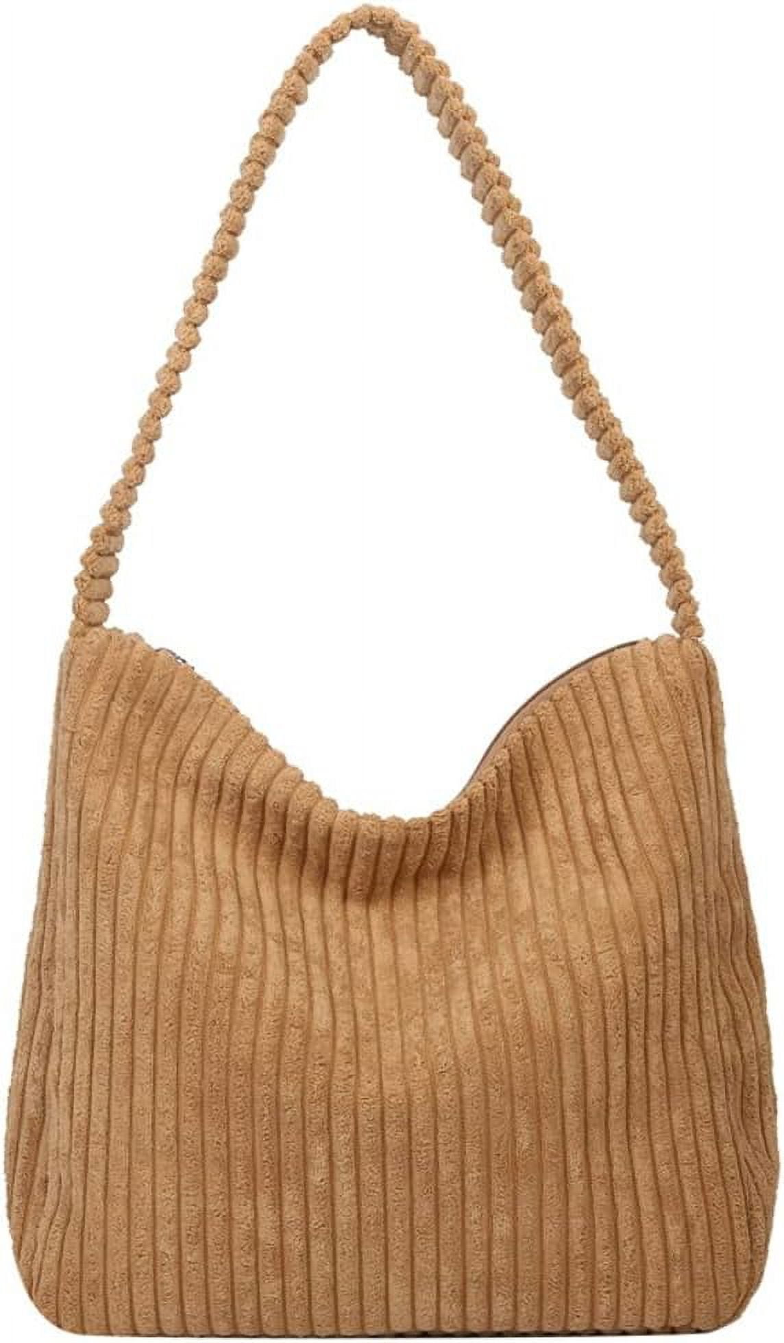 JLMMEN Women Corduroy Shoulder Bag Hobo Bag Fashion Tote Handbag Purse Large Casual Sling Bag ...