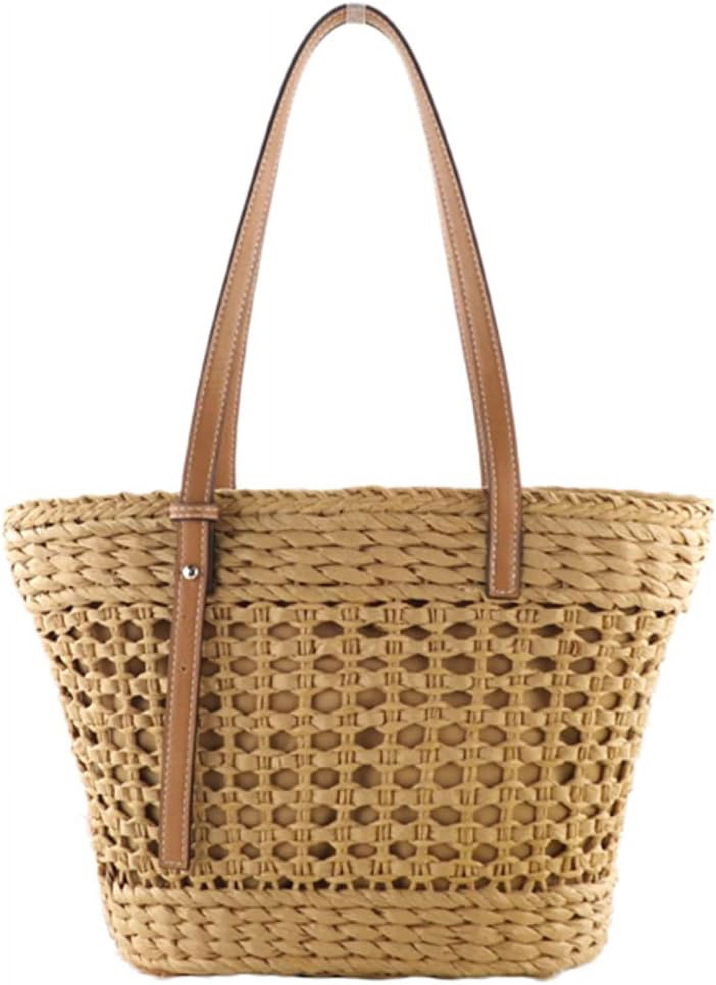 JLMMEN Women Summer Beach Tote Bags Large Straw Bag Handwoven Rattan ...