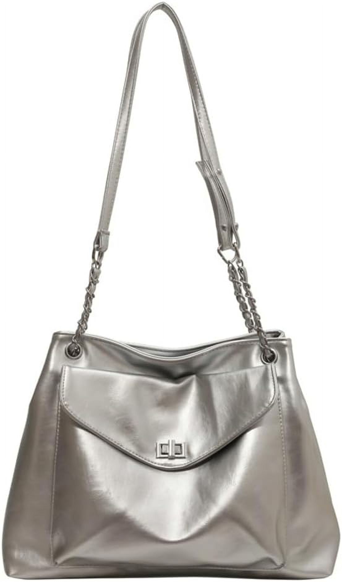 JLMMEN Women Tote Bag Shiny PU Leather Shoulder Bag Hobo Bg Chic Solid ...