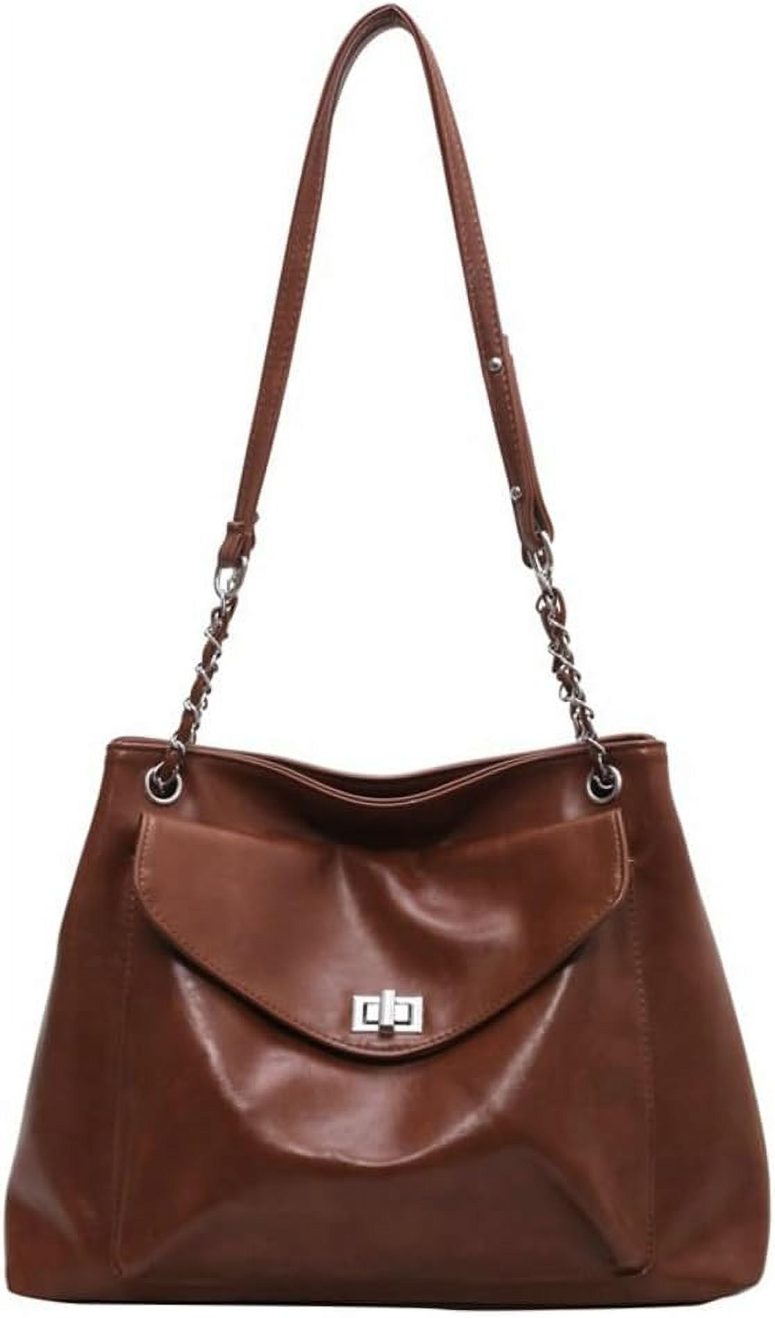 JLMMEN Women Tote Bag Shiny PU Leather Shoulder Bag Hobo Bg Chic Solid ...