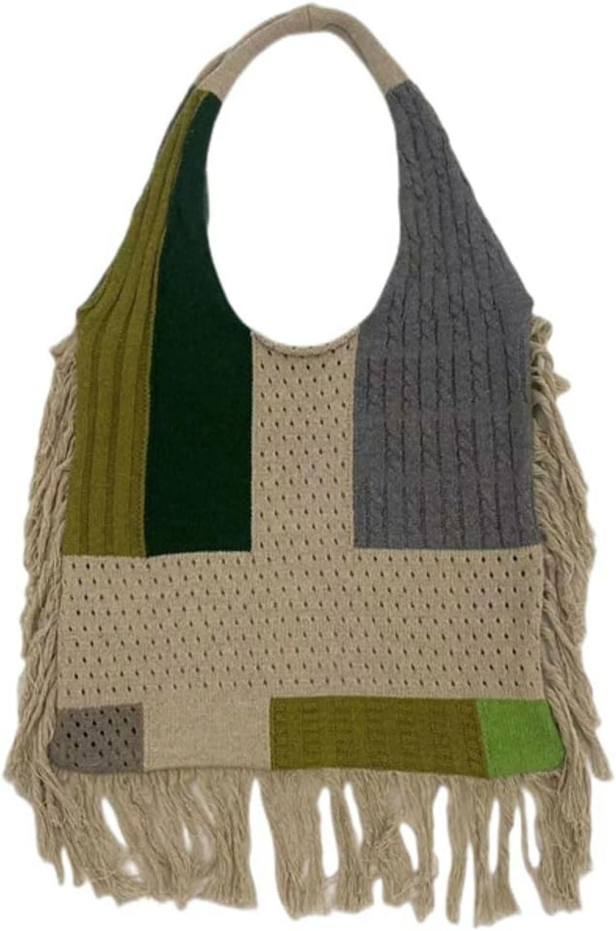 JLMMEN Women's Handwoven Aesthetic Hobo Bag Hippie Artist Color Block ...