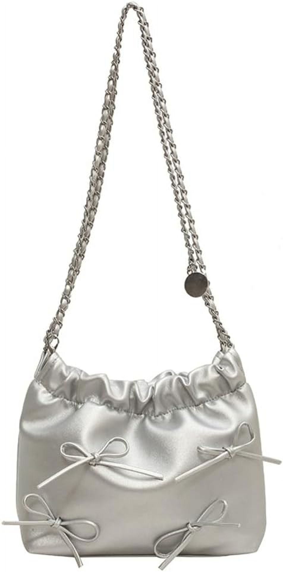 JLMMEN Women's Soft PU Leather Shoulder Bag Y2K Bow Bucket Totes Hobo ...