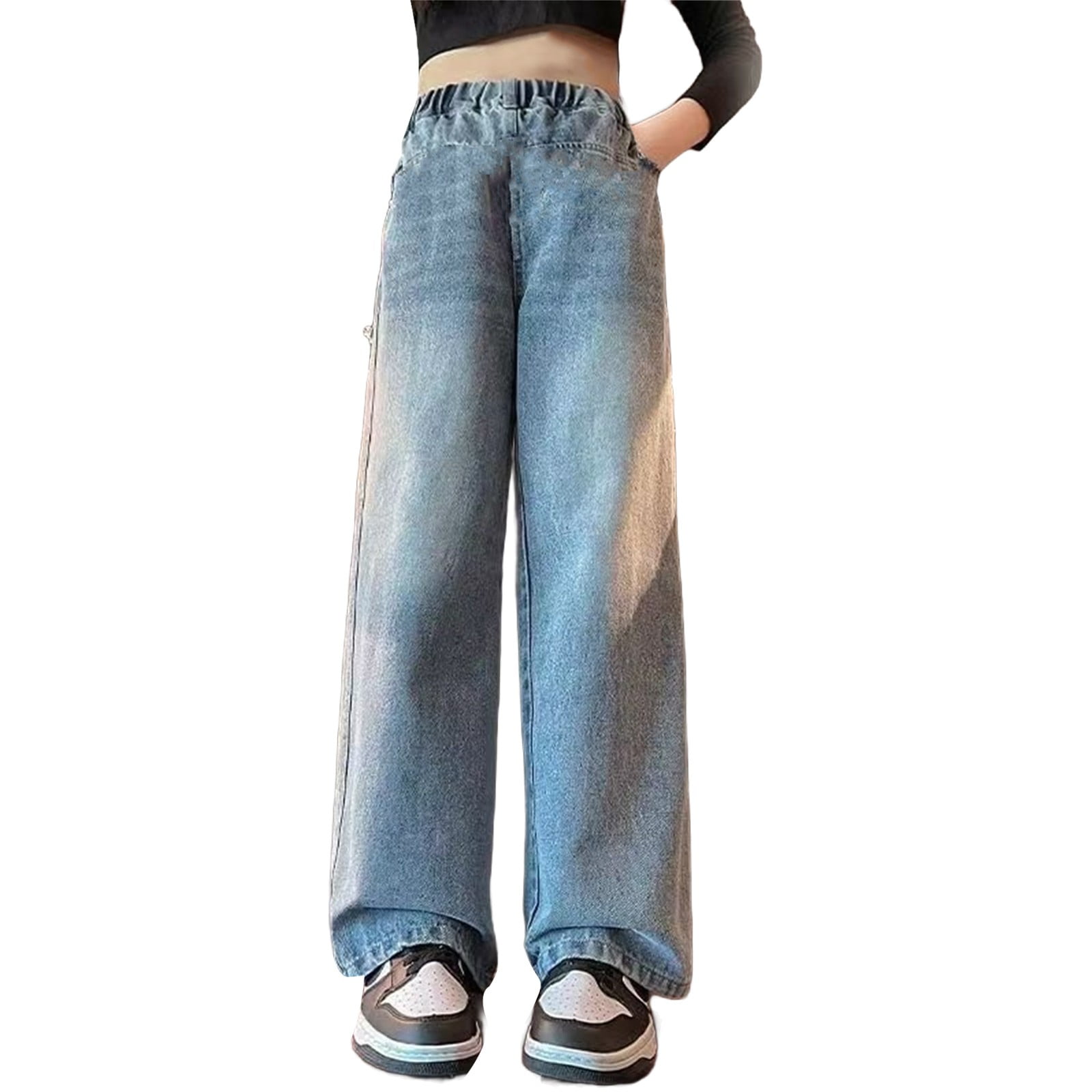 JLMSPLWG 90s Jeans Girls Jeans Size 10-12 Jeans Wide Leg Yoga Pants Set ...