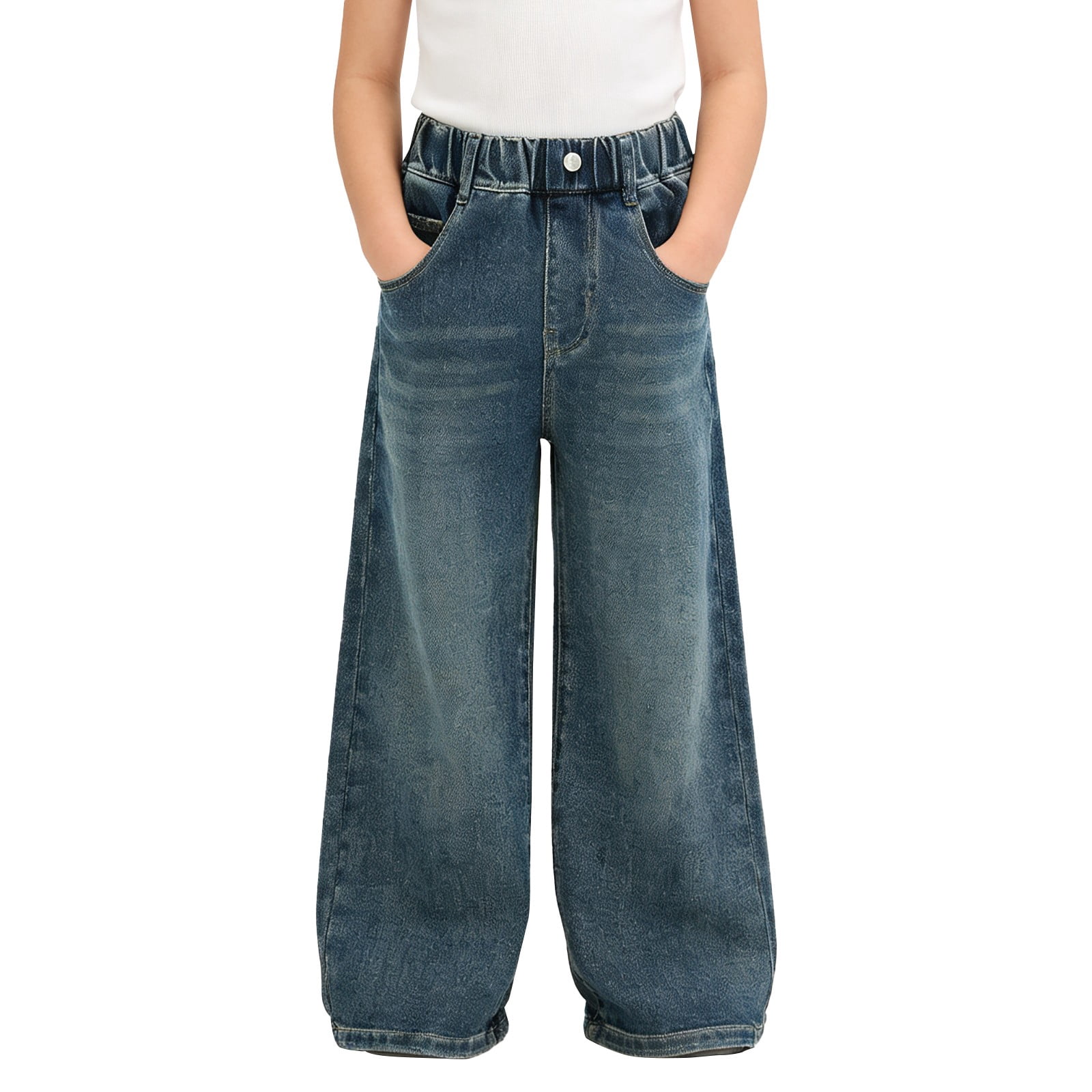 JLMSPLWG Girl Wide Leg Jeans Kids Black Denim Jeans Girls Vintage Retro ...
