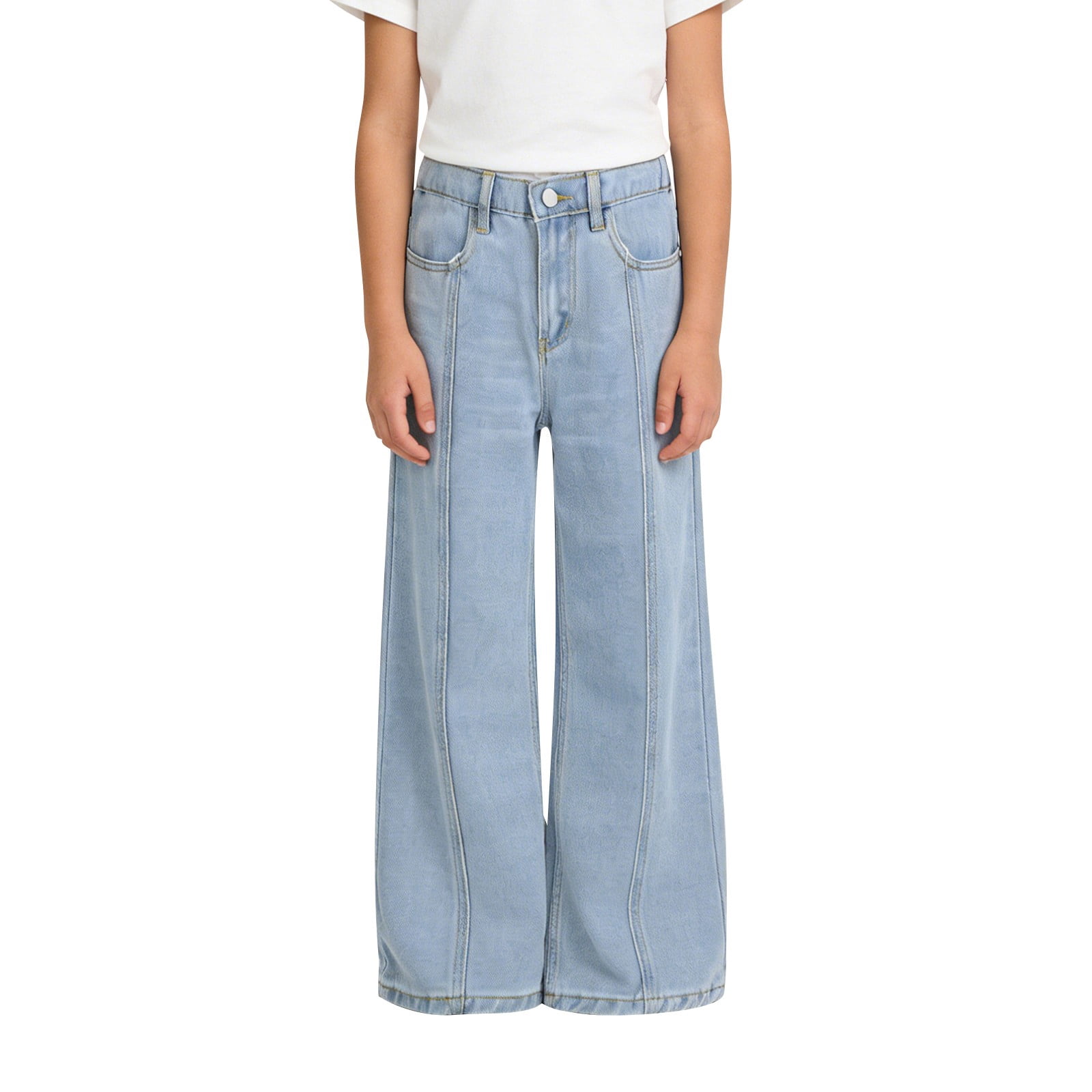 JLMSPLWG Girls Flare Jeans Kids High Waisted Jeans with Pockets Girl ...
