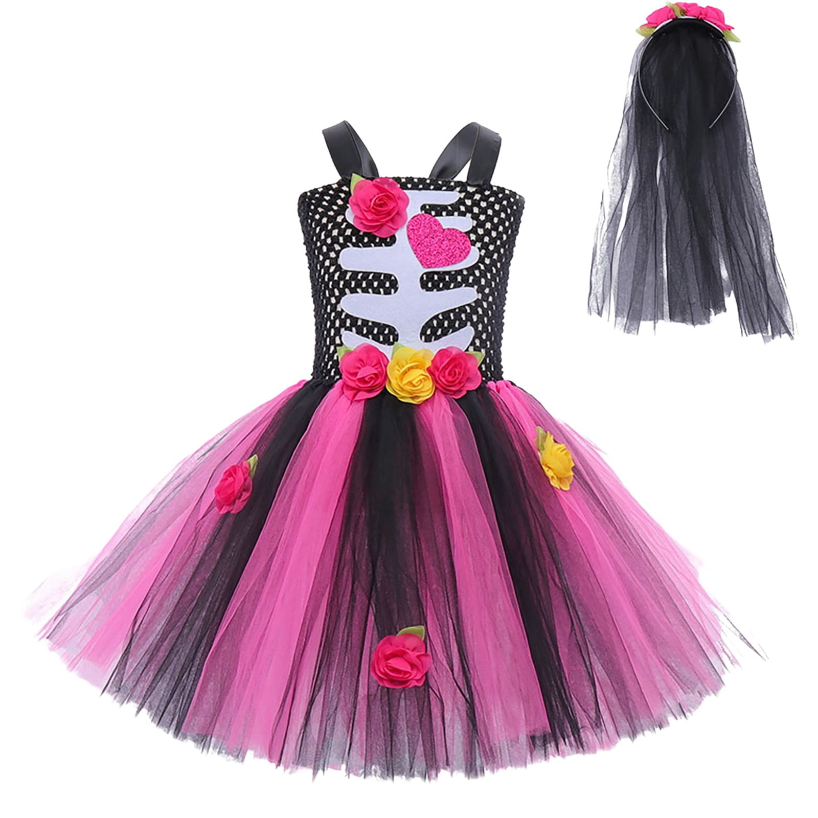 JLMSPLWG Gothic Dress Toddler Girl Dress Up Purple Tulle Dress Big ...