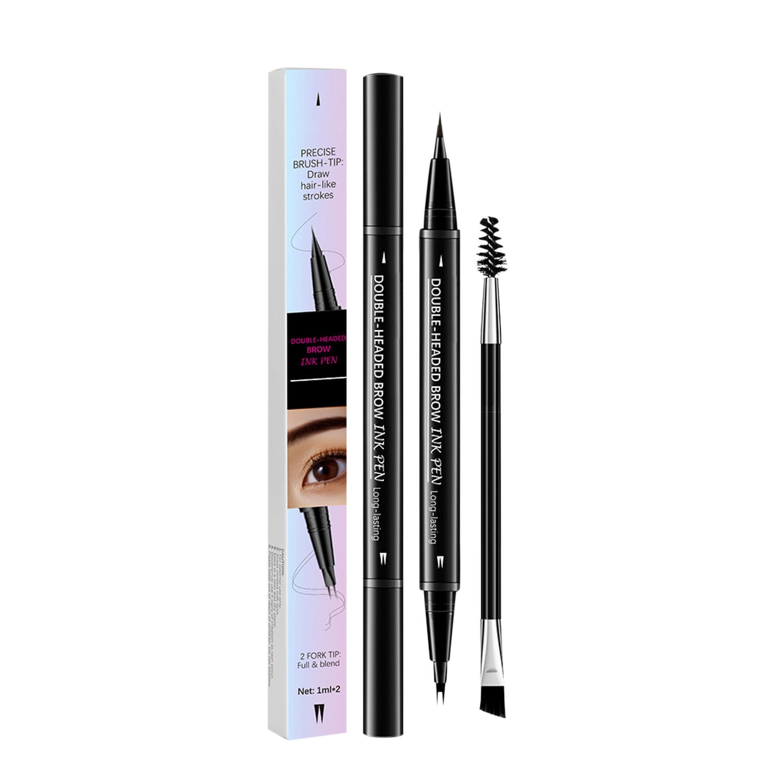JLNDSV 2 Tip Double Ended Eyebrow Pen 2 In 1 with Eyebrow Brush. and ...