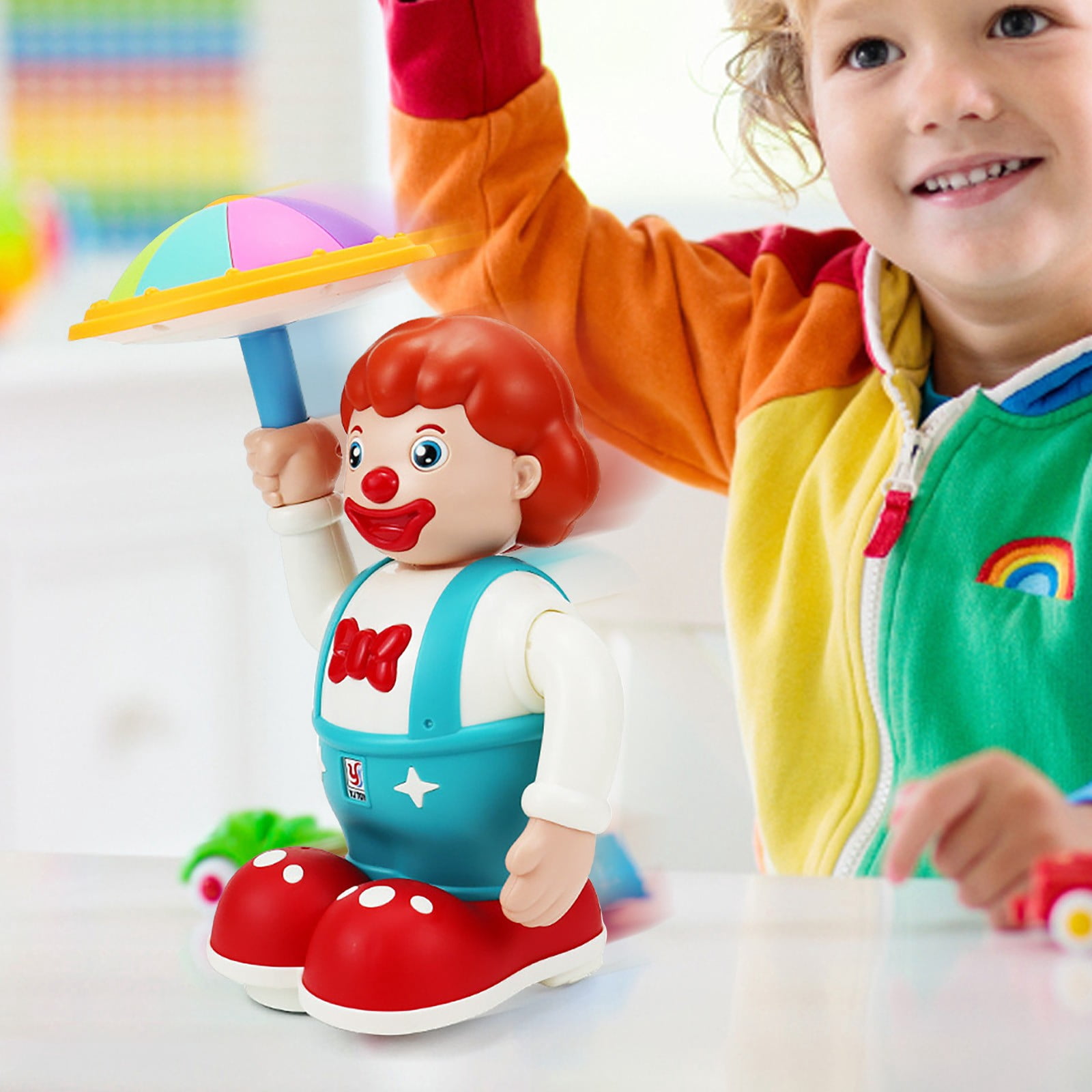 JLNDSV Baby Light Up Clown Toy Light Up Clown Toy Rotating Clown Toy ...