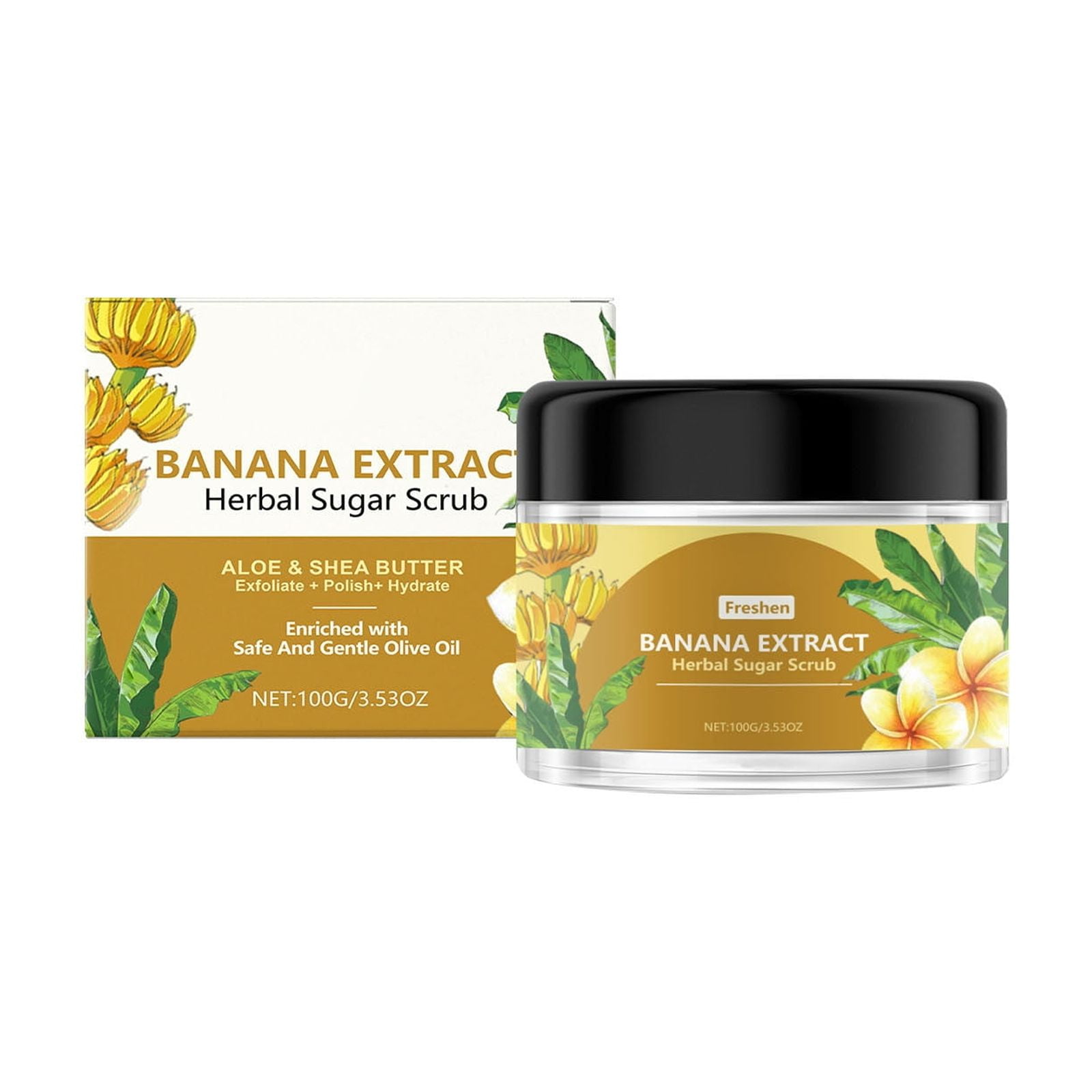 JLNDSV Banana Body Scrub Deep Cleansing Soft Firming Nourishing ...