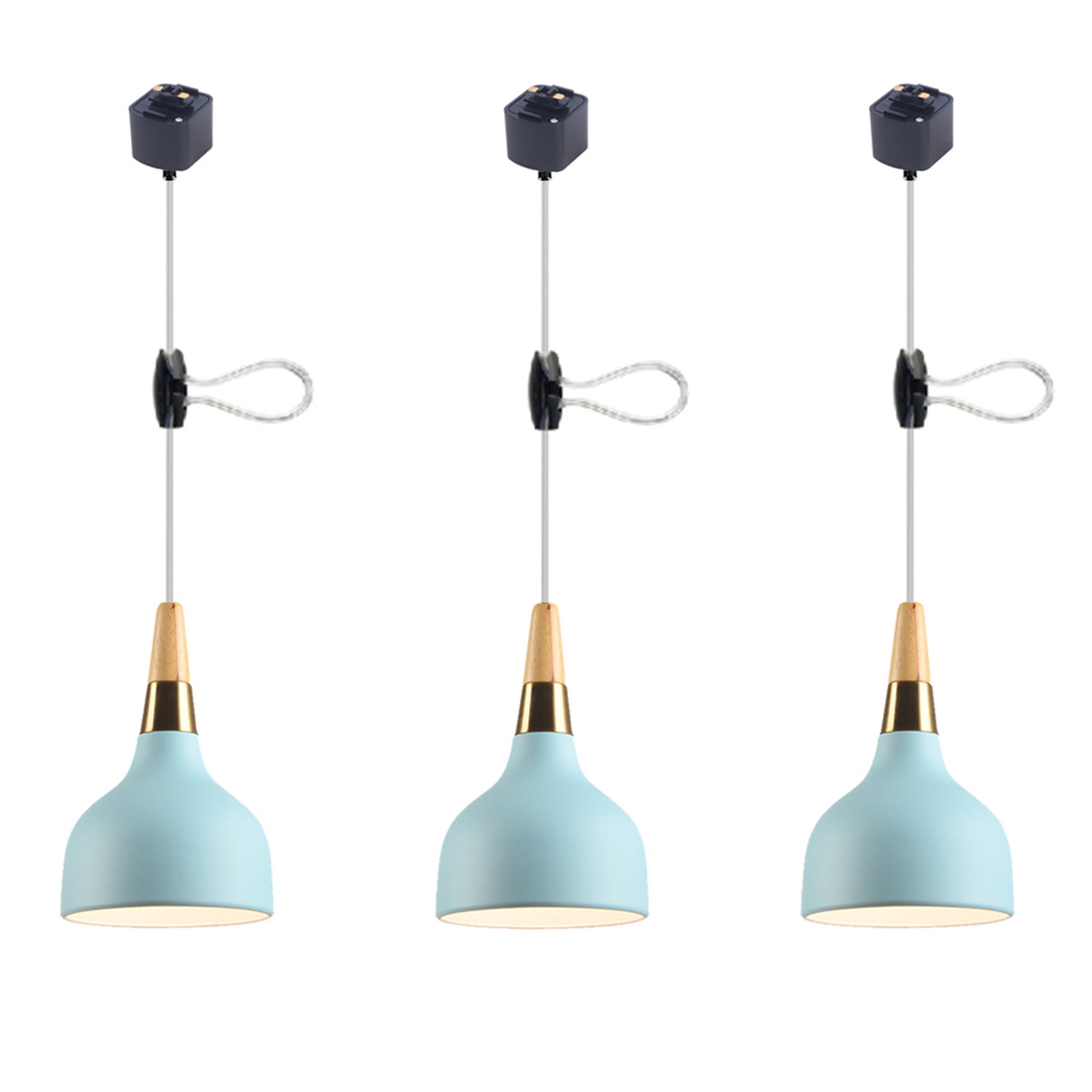 JLOWCO 3 Pack Adjustable Height H Type Track Lighting Pendants Ceiling ...