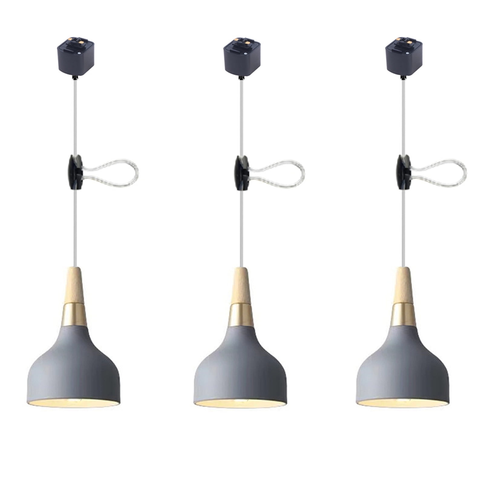 JLOWCO 3 Pack Adjustable Height H Type Track Lighting Pendants Ceiling Lights for Dining Room ...