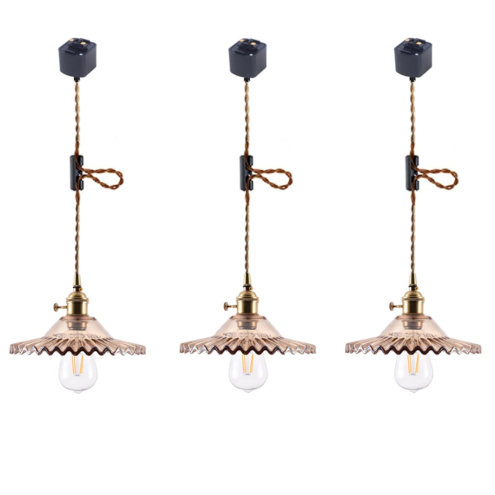 JLOWCO 3 Pack Adjustable Height Pendant Lights Track Light Fixtures ...